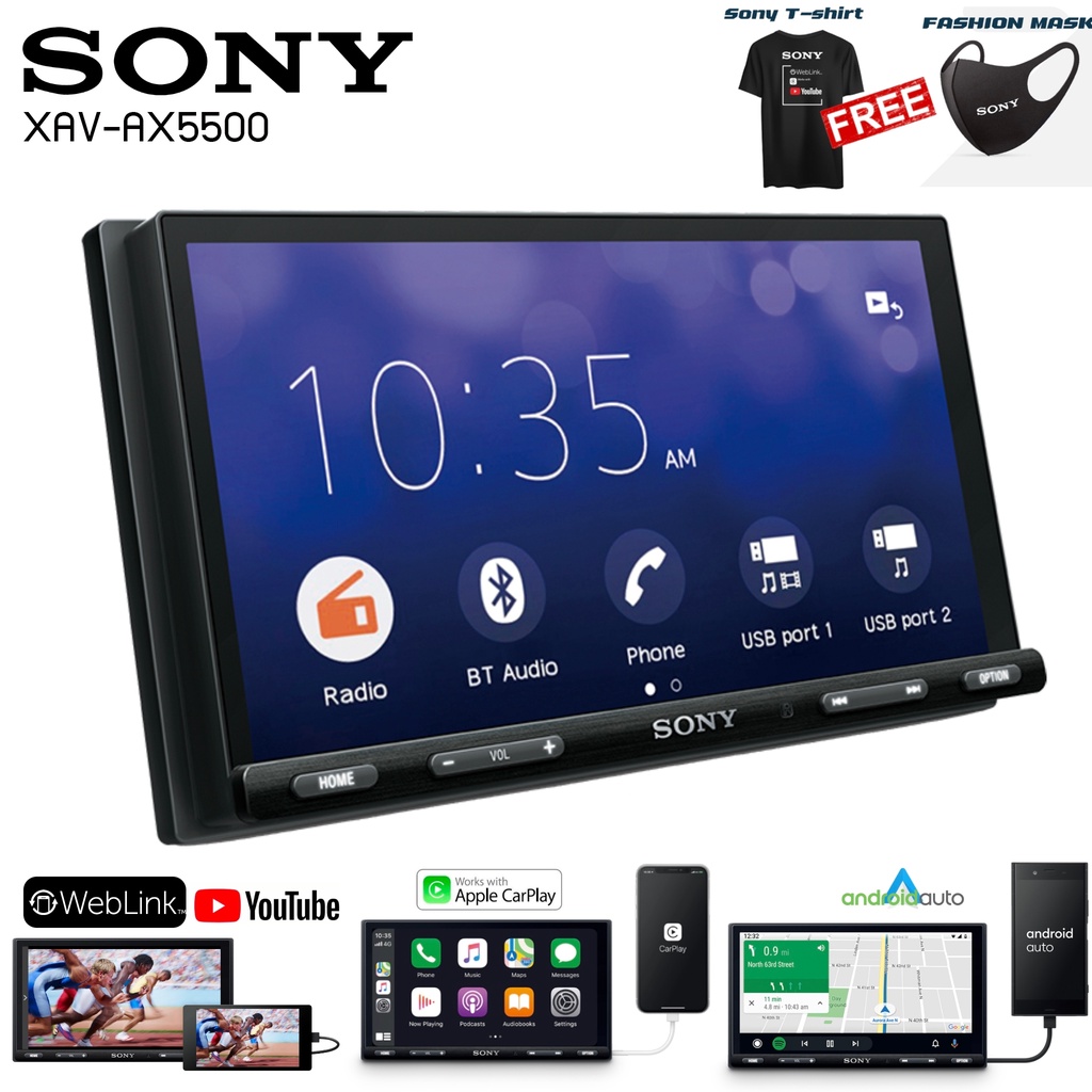 [ ของแท้ 100% ]Sony รุ่นXAV-AX5500 New Model 2021-2022 จอทัชสกรีน ...