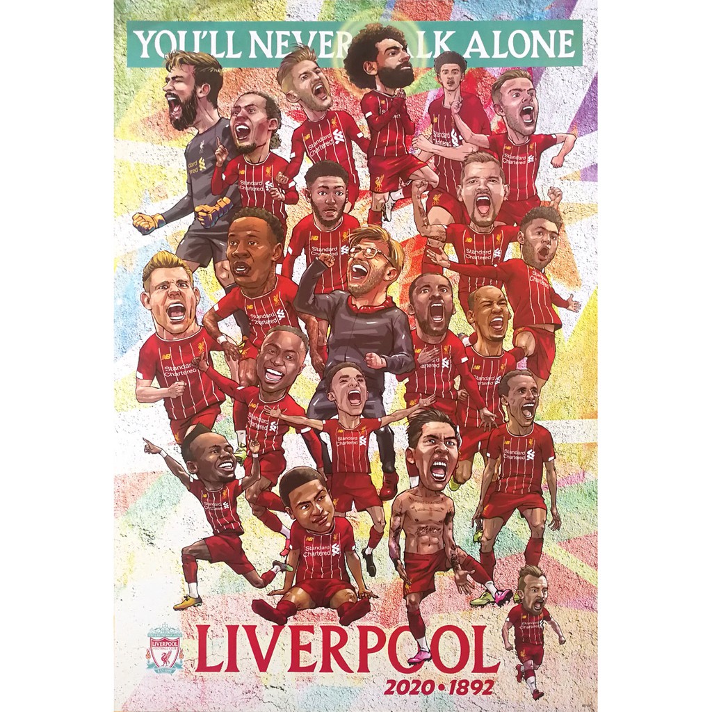 โปสเตอร์ ลิเวอร์พูล LIVERPOOL FC 2020 POSTER 24”X35” Inch การ์ตูน ...
