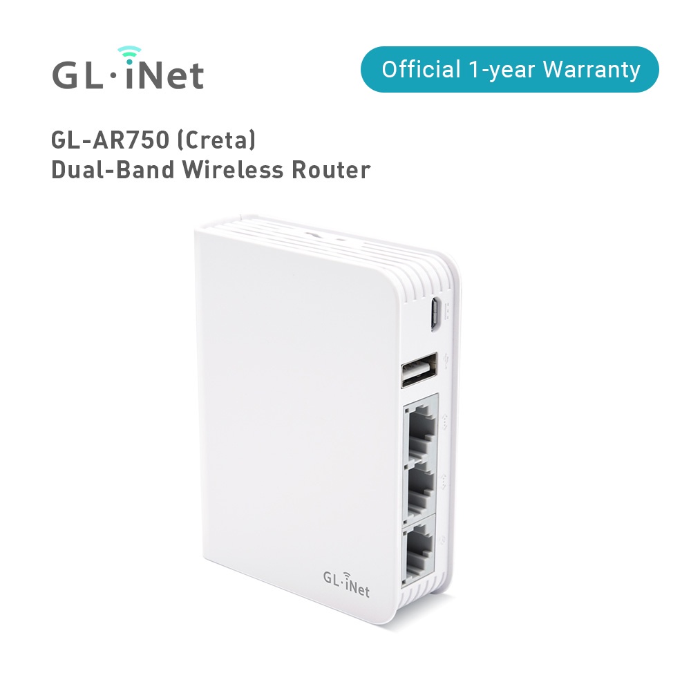 GL.iNet GL-AR750 (Creta) Travel AC VPN Router, 300Mbps(2.4G)+433Mbps(5G ...