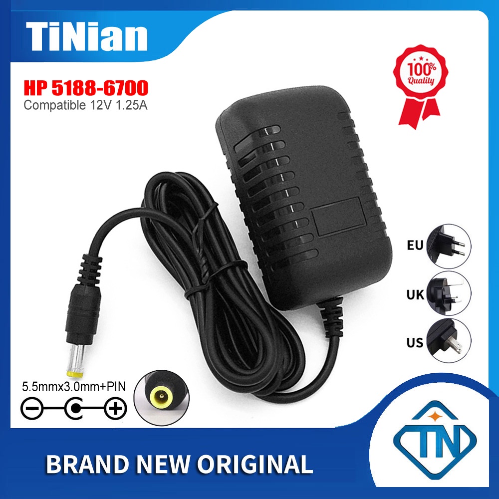 อะแดปเตอร์พาวเวอร์ซัพพลาย 12V 1.5A แบบเปลี่ยน สําหรับ HP 5188-6700 12V ...