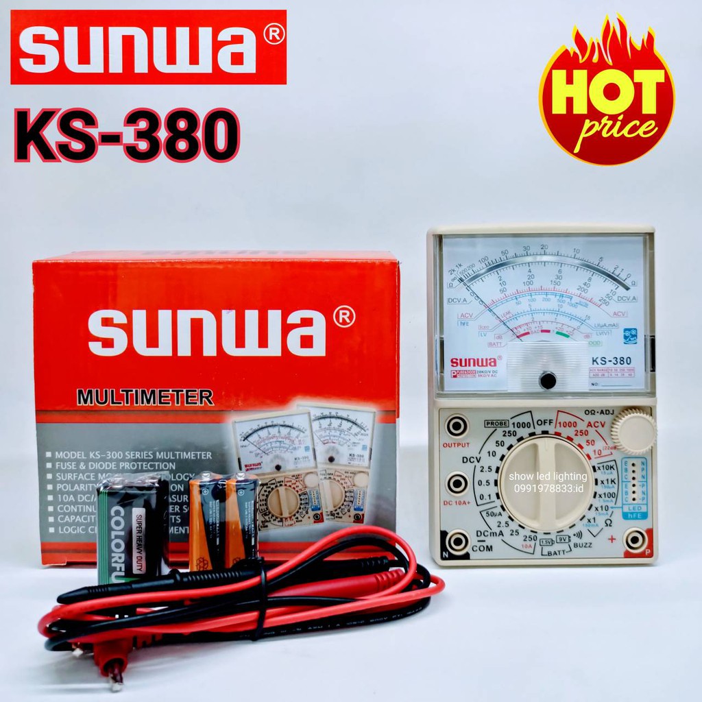 SUNWA KS-380 Multimeter มัลติมิเตอร์เข็ม มิเตอร์วัดไฟ มัลติมิเตอร์แบบอนาล็อก มิเตอร์วัดไฟแบบเข็ม ...