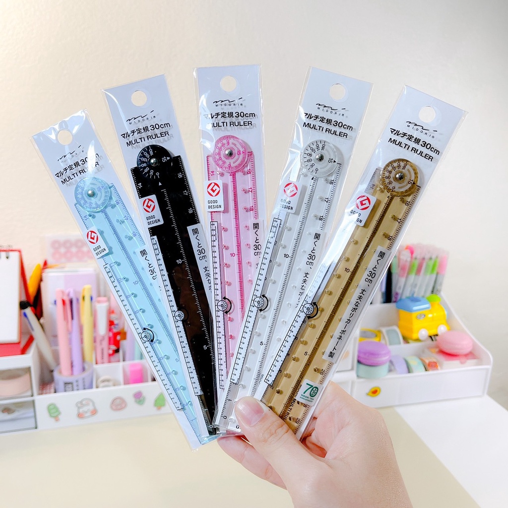 Midori Multi Ruler - 30 cm (Good Design Award) ไม้บรรทัดโปร่งแสง พับได้ ...