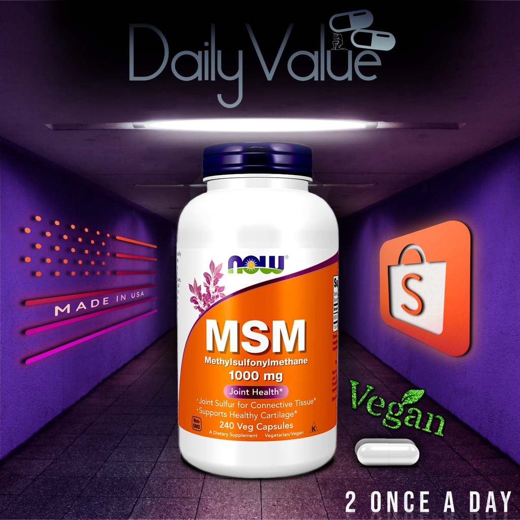 เอ็มเอสเอ็ม / MSM 1,000 MG 120 / 240 Capsules by NOW FOODS | Shopee ...