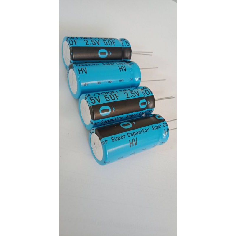 50F 2.5V(50ล้านไมโคร)Tokin JAPANซุปเปอร์แคปสีฟ้าคราม ญี่ปุ่น 18x38mm ...