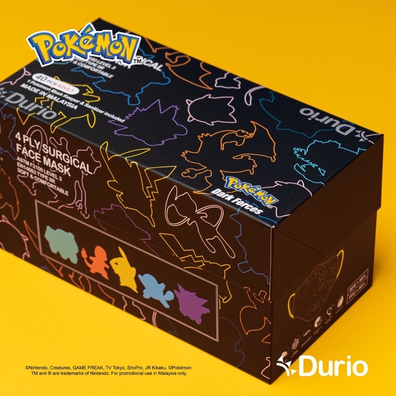 Durio Authorised Reseller Durio 546A Pokemon Adult 4 Ply Surgical Face ...