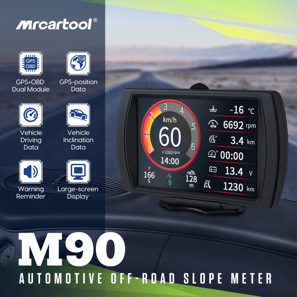 [รับประกัน 2 ปี] MRCARTOOL M90 OBD + GPS HUD Car Head Up Display เครื่อ ...