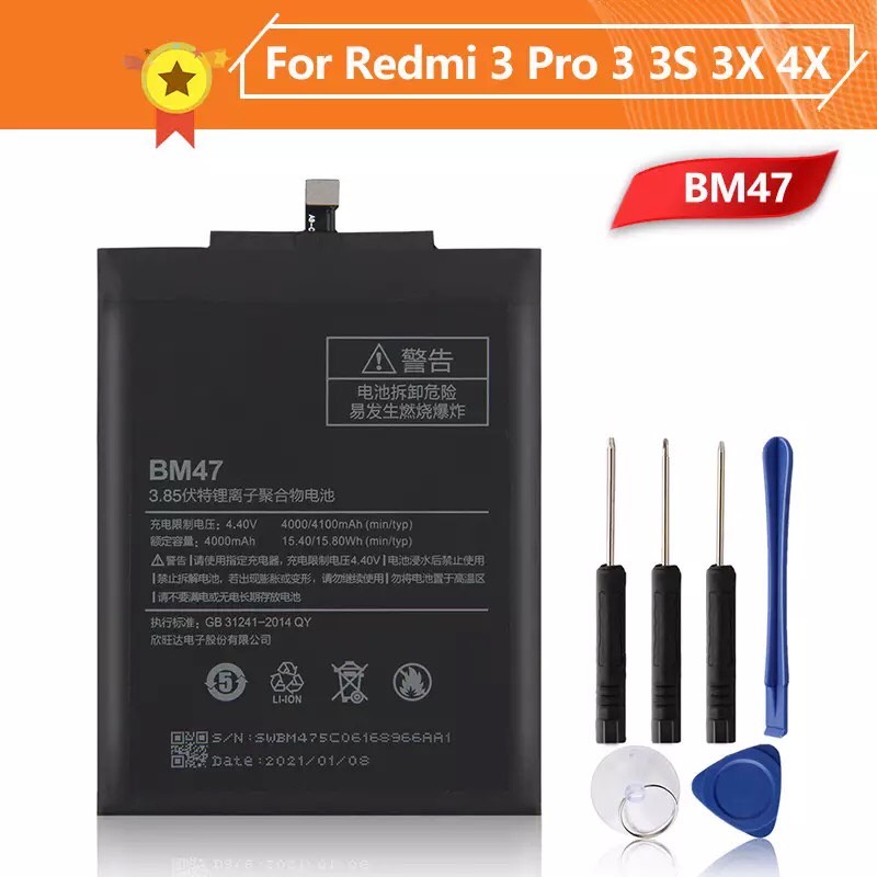 แบตเตอรี่สำหรับ Xiao Mi Red Mi 3 3S 3X BM47เปลี่ยนแบตเตอรี่ + เครื่องมือ | Shopee Thailand
