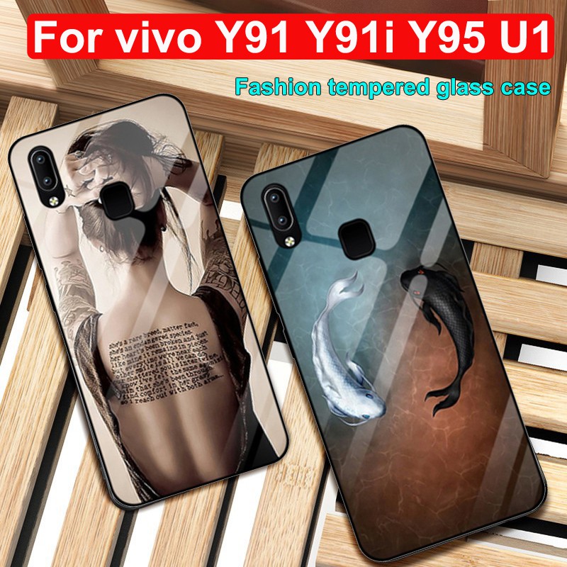 เคสโทรศัพท์มือถือกระจกนิรภัย แบบแข็ง กรอบซิลิโคน ลายหมาป่า สําหรับ vivo Y91 Y91i U1 Y95 | Shopee ...