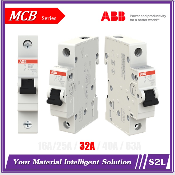 ABB SH201, 1P, 16A/25A/32A/40A/63A MCB ลูกย่อย เซอร์กิตเบรคเกอร์ 【สั่งเลยส่งเลย】** | Shopee Thailand