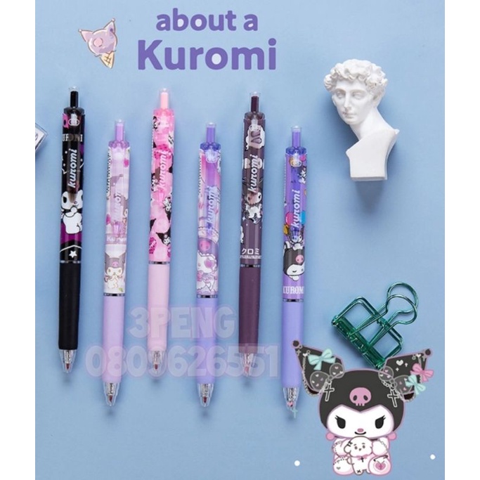 #Kuromi ==>set 6 ด้ามปากกาหมึกเจลดำ ขนาด 0.5mm ทรง Uni Signo | Shopee ...