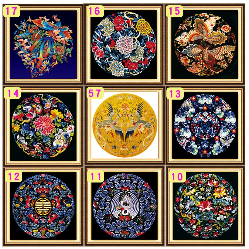 ชุดปักครอสติช ผ้าฝ้าย 11CT พิมพ์ลายมังกรและนกฟินิกซ์ แฮนด์เมด DIY ...