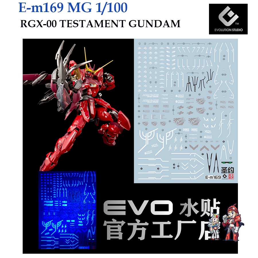 ดีคอลน้ำ [EVO] E-m169 RGX-00 TESTAMENT GUNDAM MG 1/100 FLUORESCENT ...