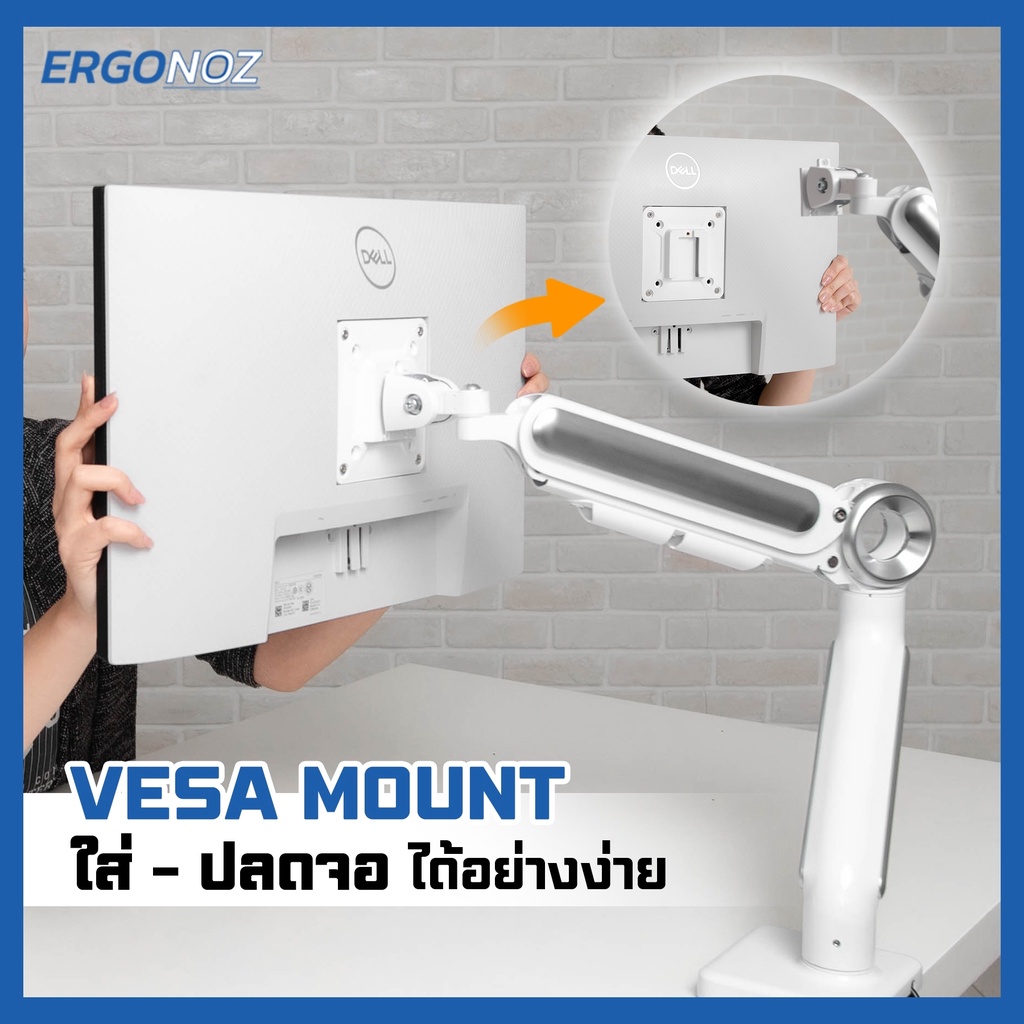 ERGONOZ แขนจับจอ ขาตั้งจอคอมพิวเตอร์ Monitor Arm 2 จอ (EGN-ASTRO_D_W ...