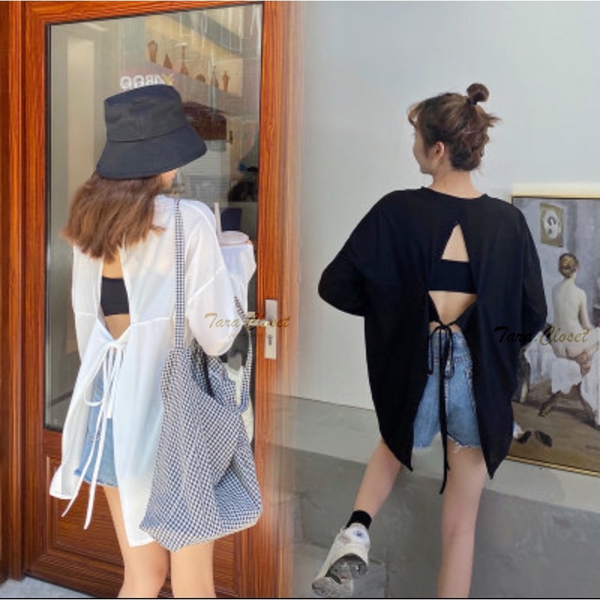 BA038 TARA Shirt เสื้อเชิ้ต แขนยาว กระเป๋าหน้า ผูกหลัง ทรงหางปลา เสื้อ ...