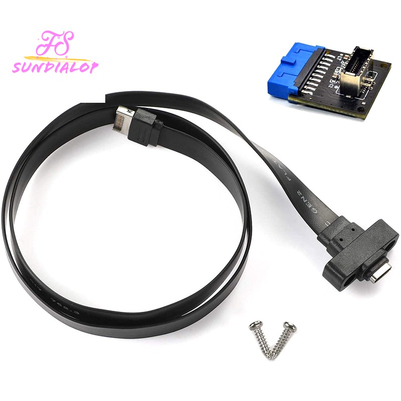 USB 3.1 Type C Front Panel Header Extension Cable 50 cm, Gen 2 Cable ...