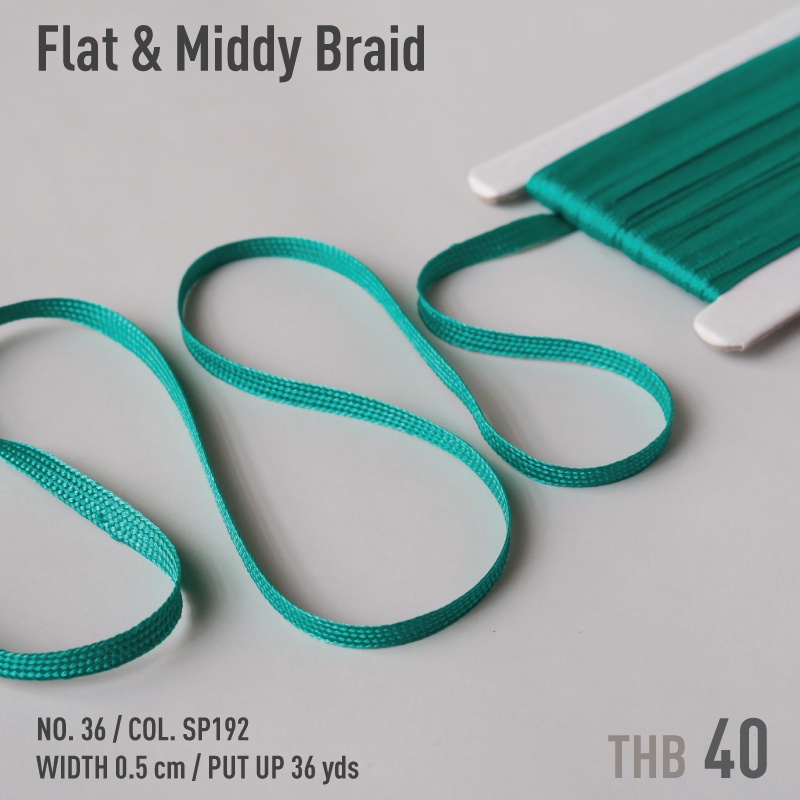 MOMOTARA No. 36 เทปถัก Braid เทปถักแบน Flat & Middy Braid ขนาด 0.5 CM ...