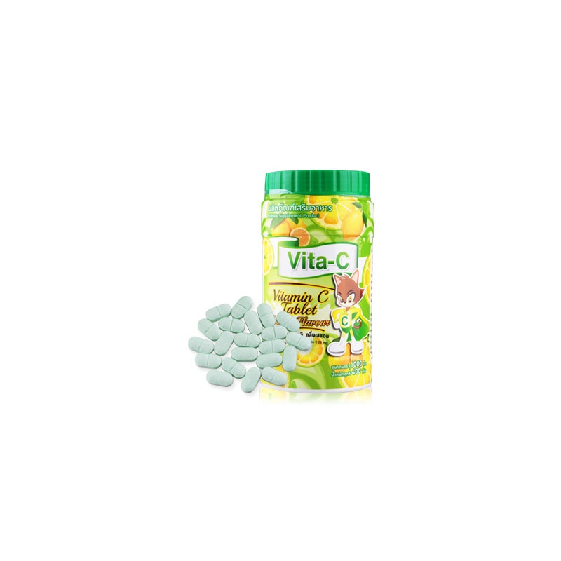 Vita-C Vitamin C Tabletไวต้า-ซี วิตามินซี25mg.อัดเม็ด : 1กระป๋อง บรรจุ ...