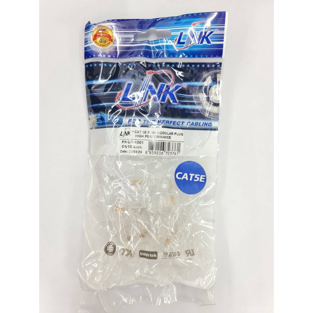 หัวLAN CAT5E RJ-45 ยี่ห้อ LINK รุ่น US-1001 บรรจุ 10 ชิ้น | Shopee Thailand