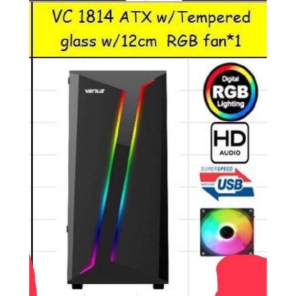VENUZ ATX Computer Case VC1814ไฟ RGBประกัน 1ปีไฟปรับระดับได้แจ่มๆ ด้าน ...