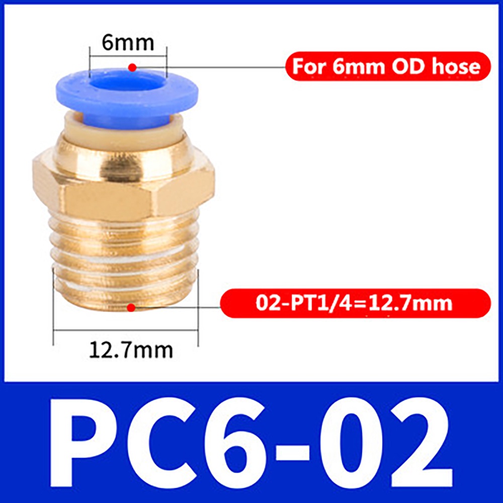 ข้อต่อท่อนิวเมติก ทองแดง PC8-02 6 มม. | Shopee Thailand