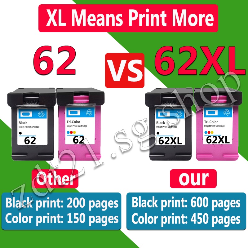 Hp 62 หมึก hp62 สีดํา hp62xl ตลับหมึกสําหรับ hp 5740 5743 5744 5745 ...
