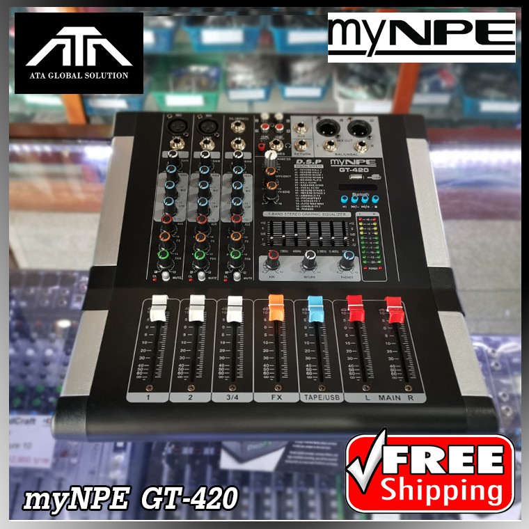 MYNPE GT-420 POWERMIX USB/BT เพาเวอร์มิก มิกซ์ มิกเซอร์ เครื่องเสียง ตัวปรับแต่งเสียง POWERMIX ...