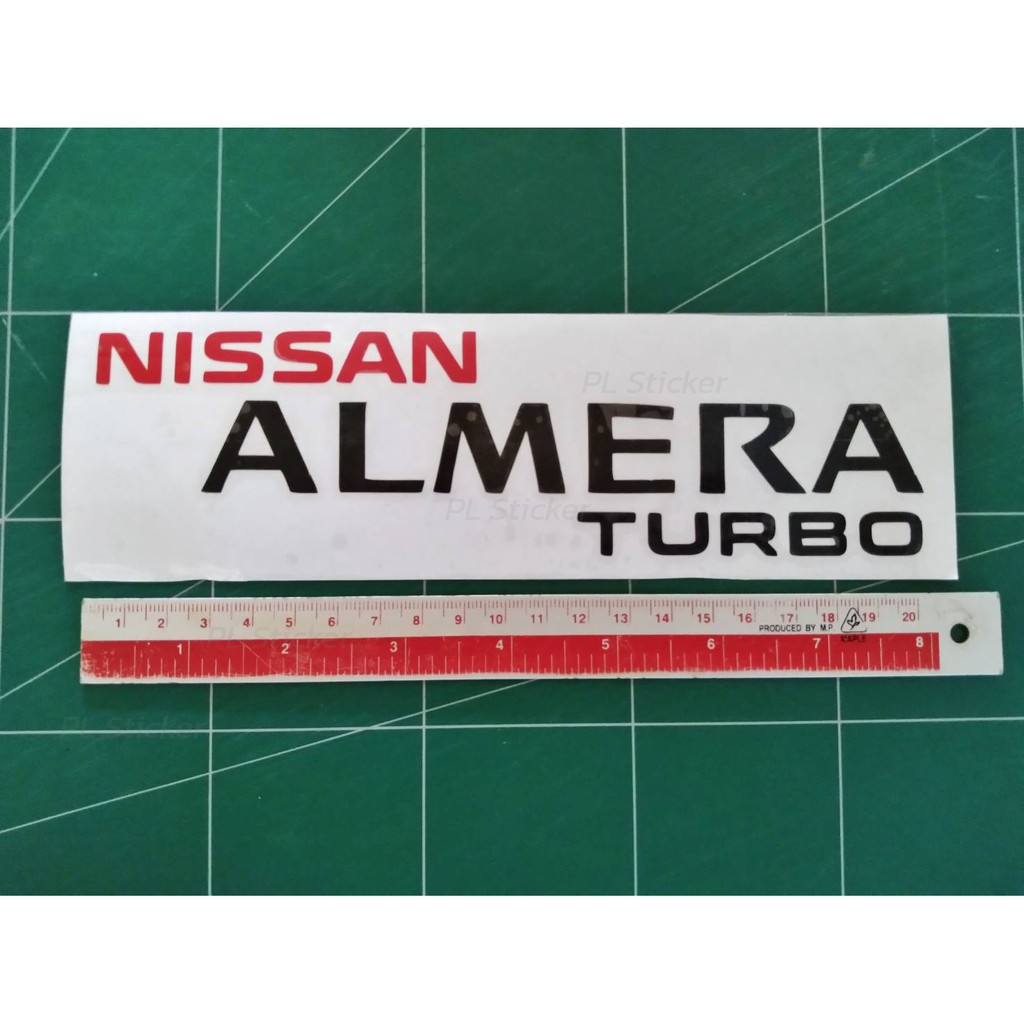 Sticker สติ๊กเกอร์ ไดคัท ALL NEW NISSAN ALMERA TURBO งานตัดประกอบ กัน ...