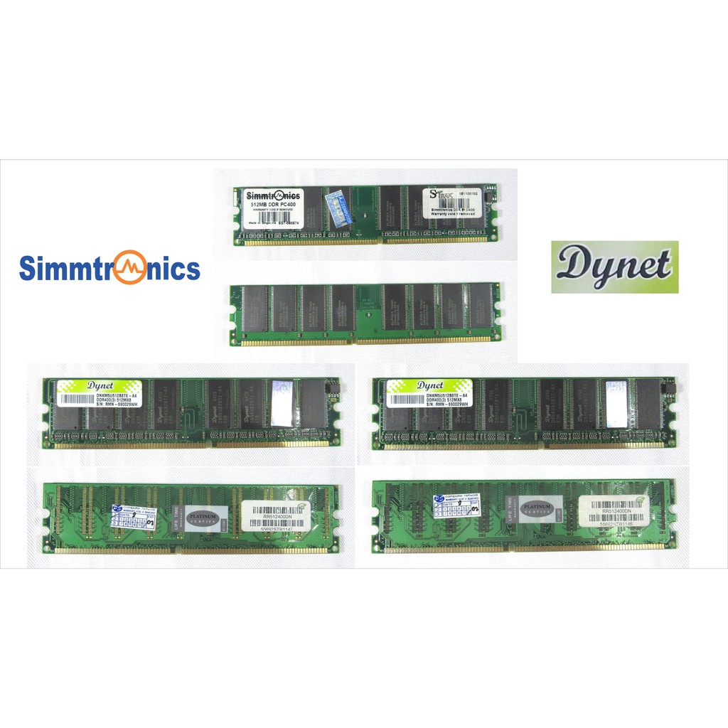Ram PC DDR 400 Mhz 512 MB Simmtronics Dynet ddr1 เทสแล้วใช้ได้ปกติ ...