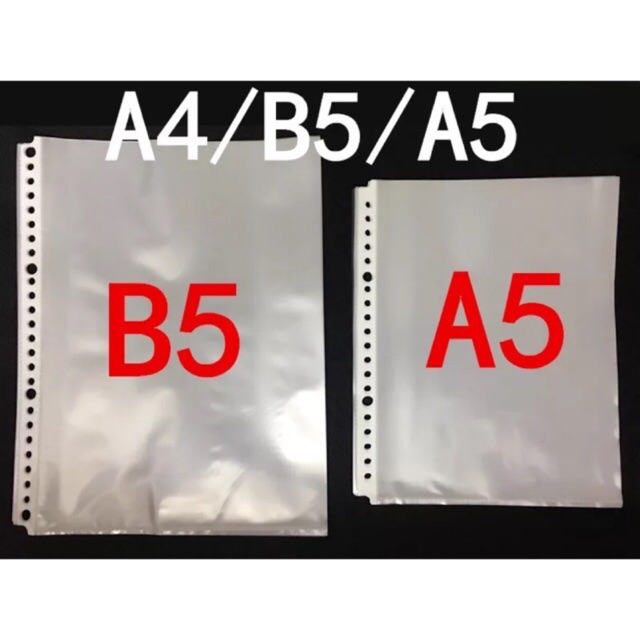 ซองใส ไส้แฟ้ม ซองinsert ใส่เอกสาร A5 20รู B5 26รู A4 30รู ใช้กับแฟ้มมูจิได้ | Shopee Thailand