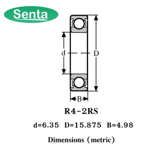 R4-2RS ตลับลูกปืนเม็ดกลม ตลับลูกปืนขนาดเล็ก ขนาดใน6.35 นอก15.875 หนา4. ...