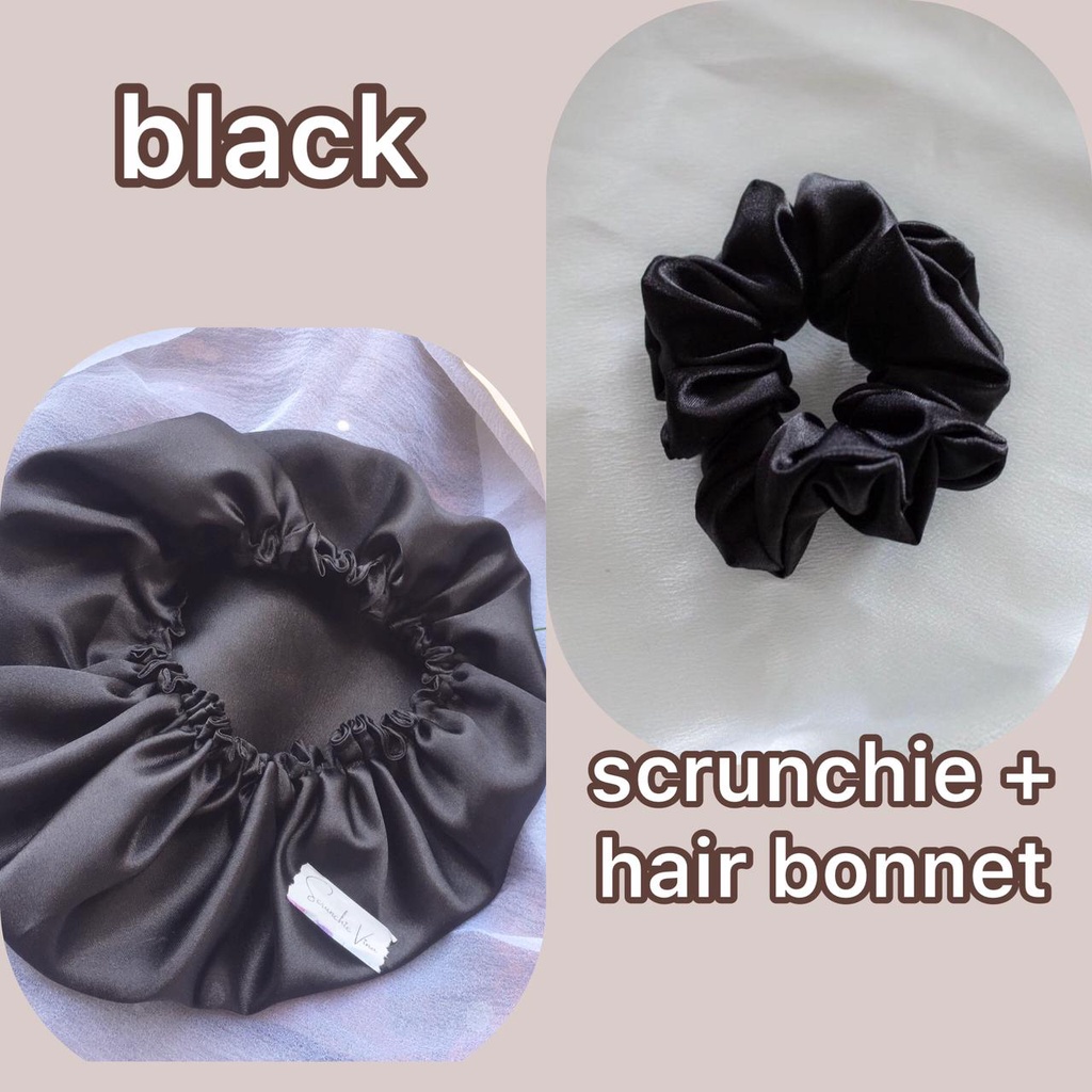 SV Silk Hair Bonnet Premium + Scrunchie Hair Bonnet Night Sleep Hair ...