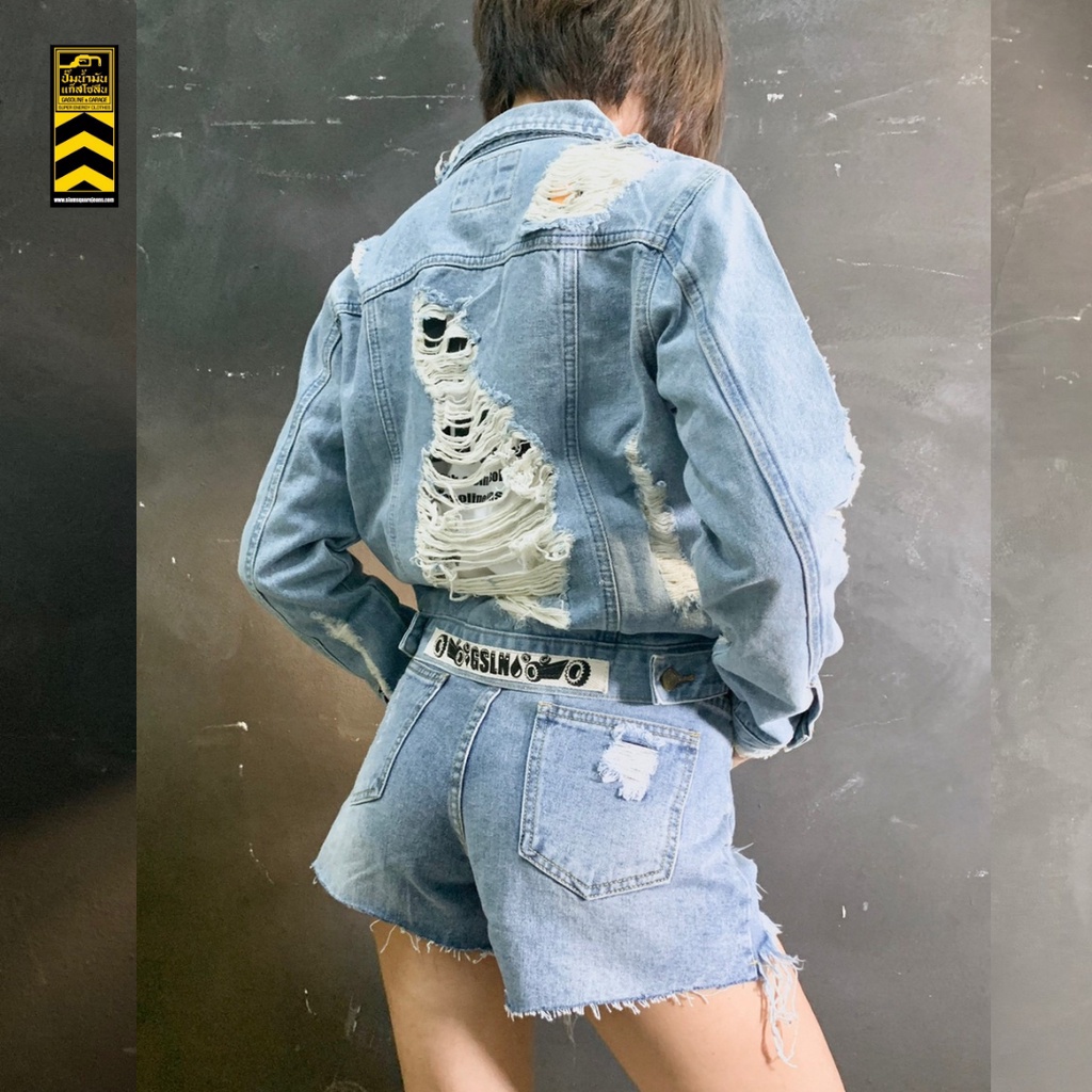 JKW002 แจ็คเก็ตยีนส์ผู้หญิง เสื้อ SK Ladies Denim Jacket (Gasoline ...