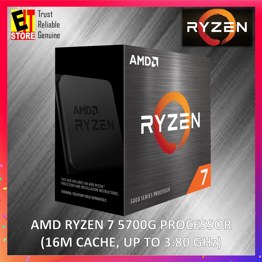 โปรเซสเซอร์ AMD RYZEN 7 5700G 8 CORE (16M CACHE, สูงสุด 3.80 GHz) R7 ...
