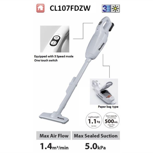เครื่องดูดฝุ่น 12V ยี่ห้อ Makita รุ่น CL107FDZW ตัวเปล่า ไม่รวมแบต | Shopee Thailand