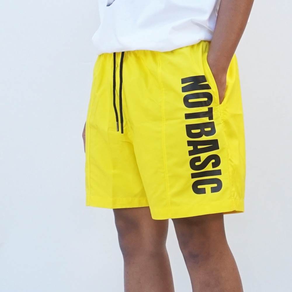Notbasic กางเกงผ้าร่ม (เหลือง), Notbasic Shorts (Yellow) | Shopee Thailand