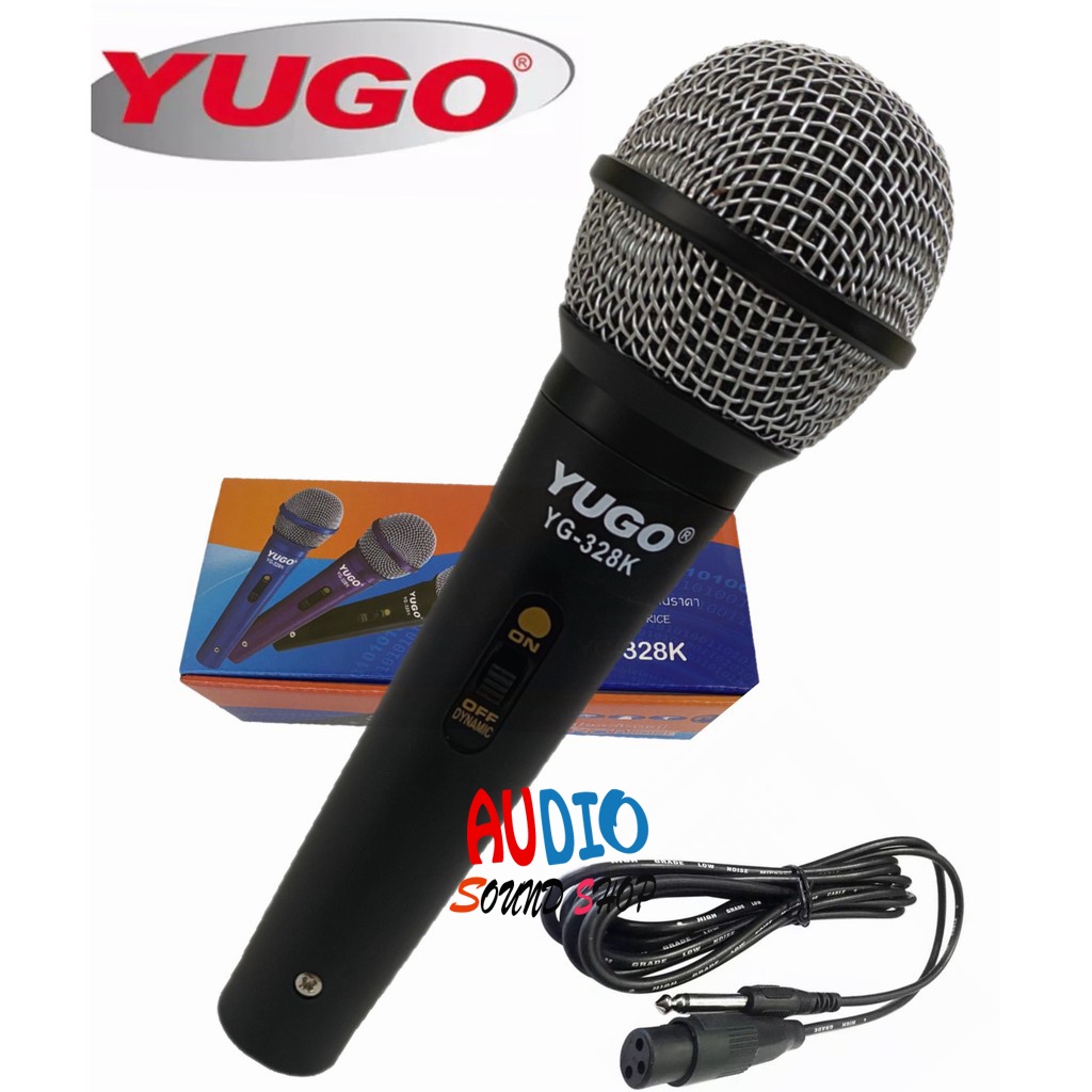 YUGO YG-328Kไมค์โครโฟน พร้อมสาย PROFESSIONAL DYNAMIC MICROPHONEสายยาว2 ...