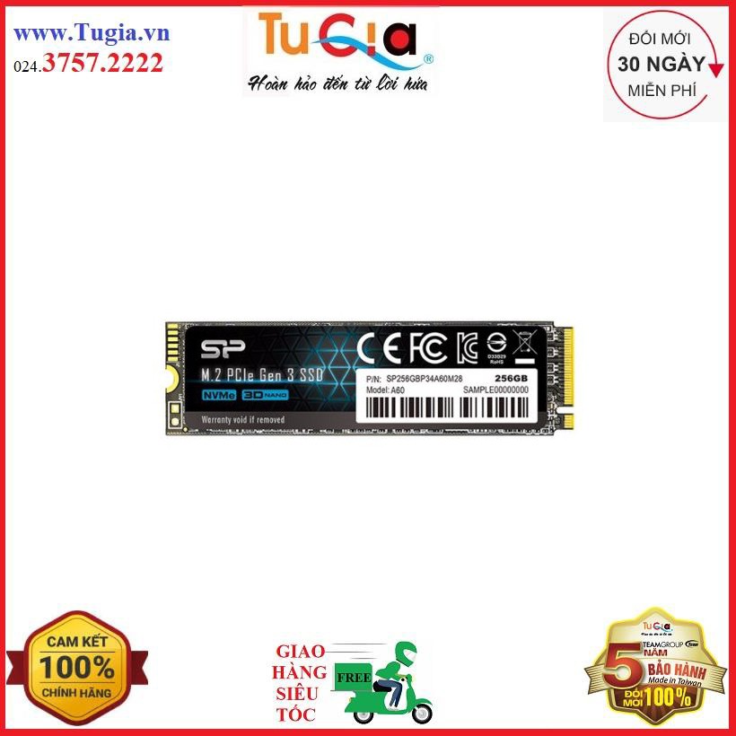 Silicon Power SP A60 M.2 2280 Gen 3x4 NVMe-Pole 256GB SSD - สินค ้ าของ ...