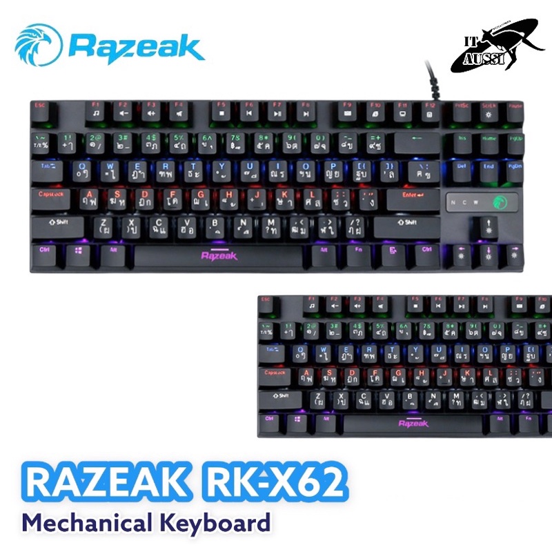 Razeak RK-X62 TKL Metal Mechanical Keyboard Gaming BLUESWITCH | Shopee ...