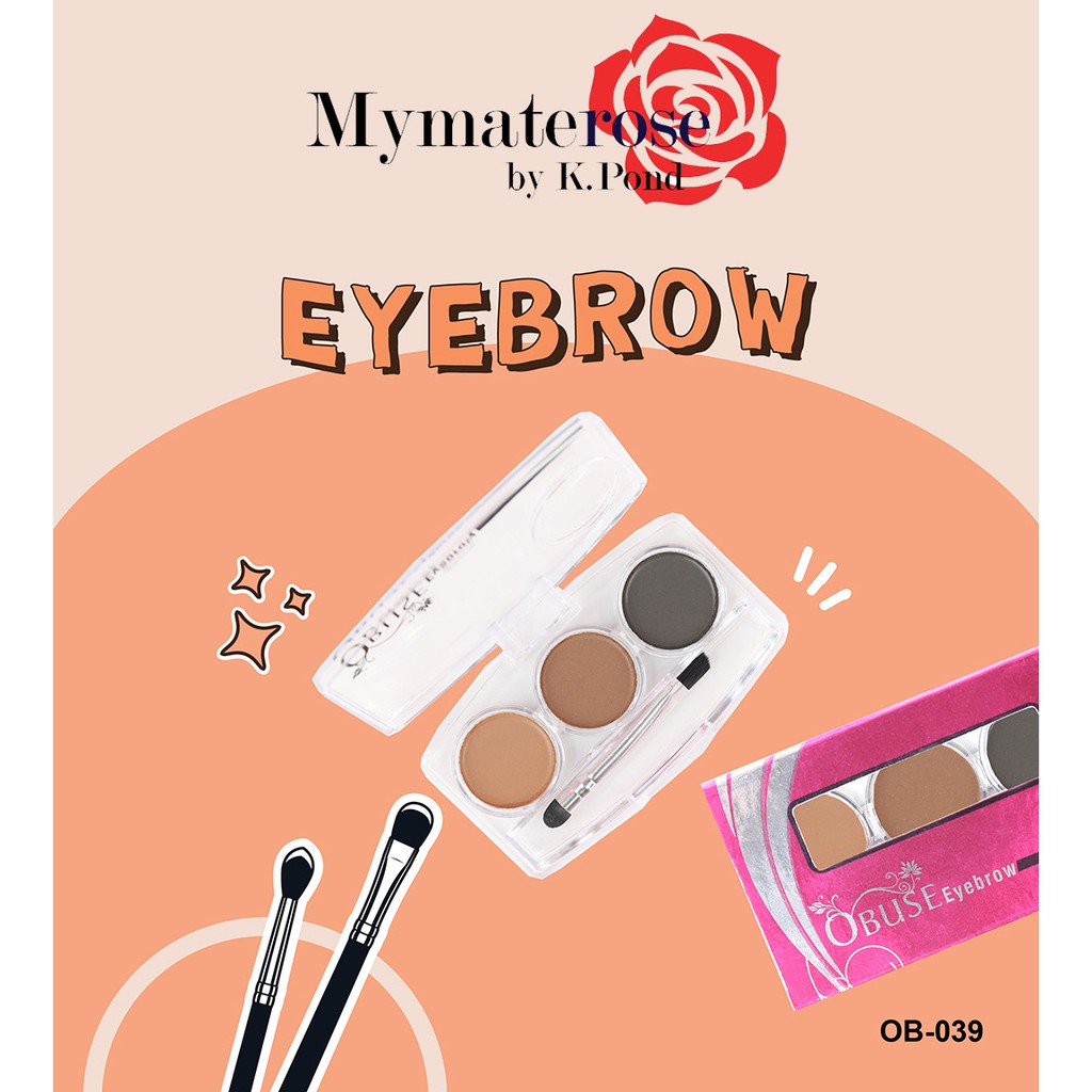 Obuse Eyebrow Powder #OB039 เขียนคิ้ว คิ้วตลับ 3 ช่อง 3 สี | Shopee ...