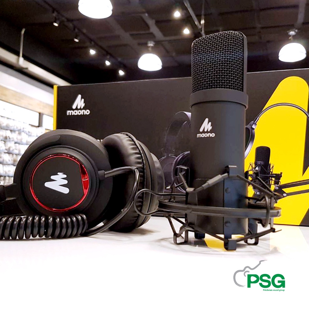 MAONO AU-A04H Microphone with Studio Headphone Set Black FOR GAMING AND ...