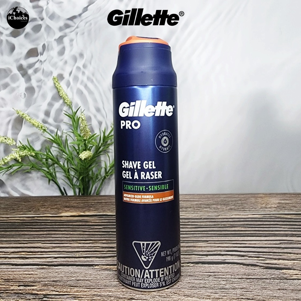 [Gillette] PRO Shave Gel Sensitive for Men 198 g ยิลเลตต์ เจลโกนหนวด ...