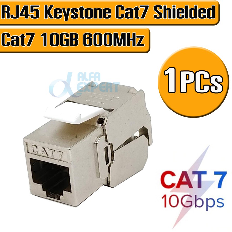หัว RJ45 ตัวเมีย CAT7 1PCs RJ45 Keystone Cat7 Cat6A Shielded FTP Zinc Alloy Module Network ...