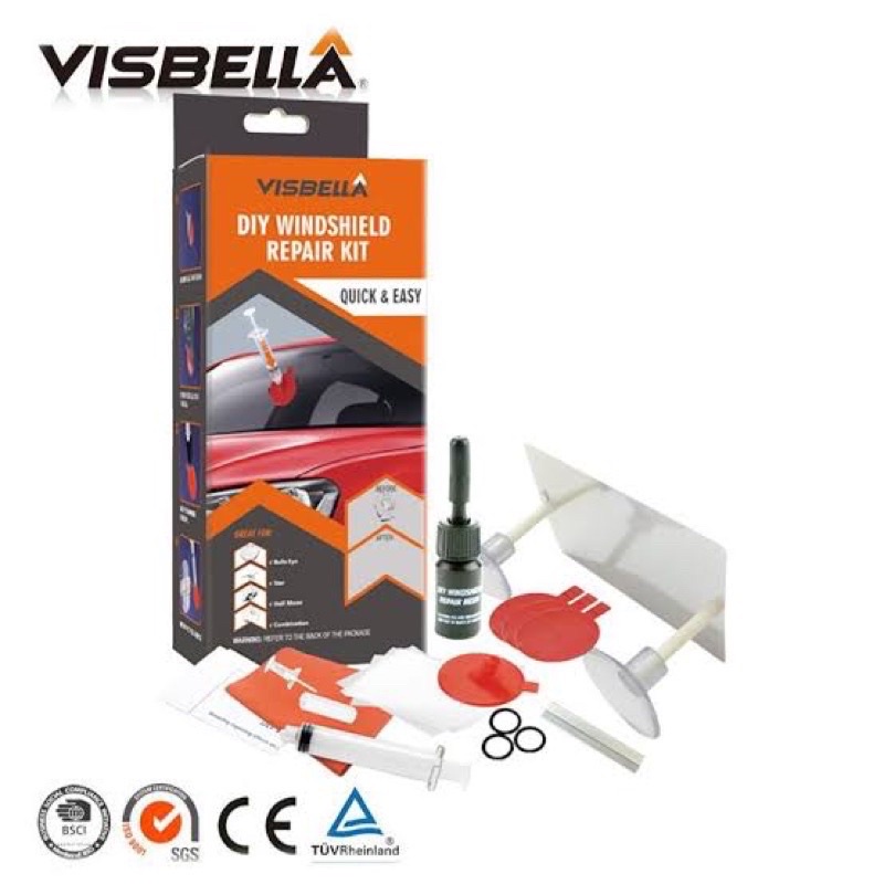 Visbella USA ของแท้ 100% ชุดซ่อมกระจกรถยนต์ ชุดน้ำยาซ่อมกระจกรถยนต์ ชุดอุปกรณ์ซ่อมกระจกรถยนต์ ...