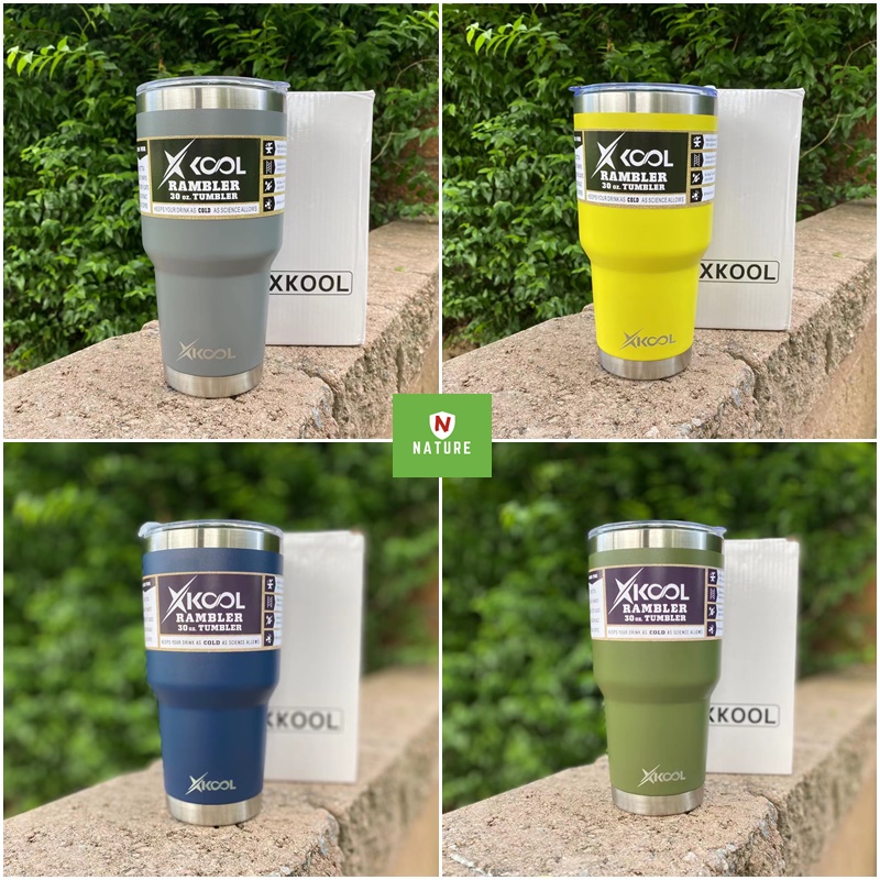 Xkool แก้วขนาด 30Oz สีพื้นเก็บอุณหภูมิความเย็น,ร้อน เป็นสแตนเลส 304 Free!!ยางลองแก้วไม่มีไอน้ำ ...