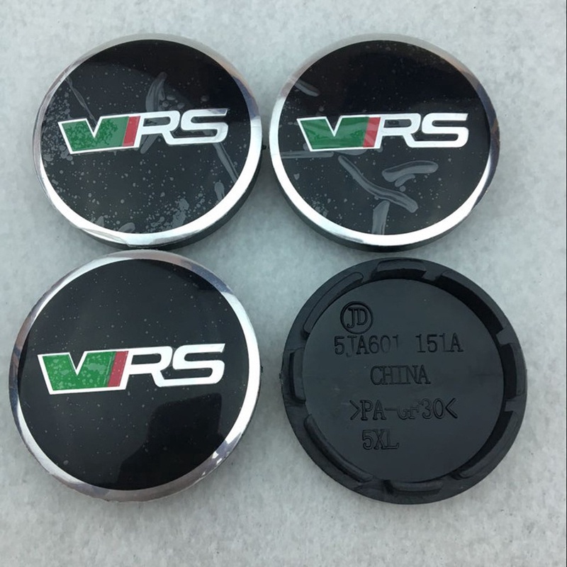 4 ชิ้น/เซ็ต Fit สําหรับ Skoda ล้อ Center Hub Caps ดัดแปลง VRS สัญลักษณ์ ...