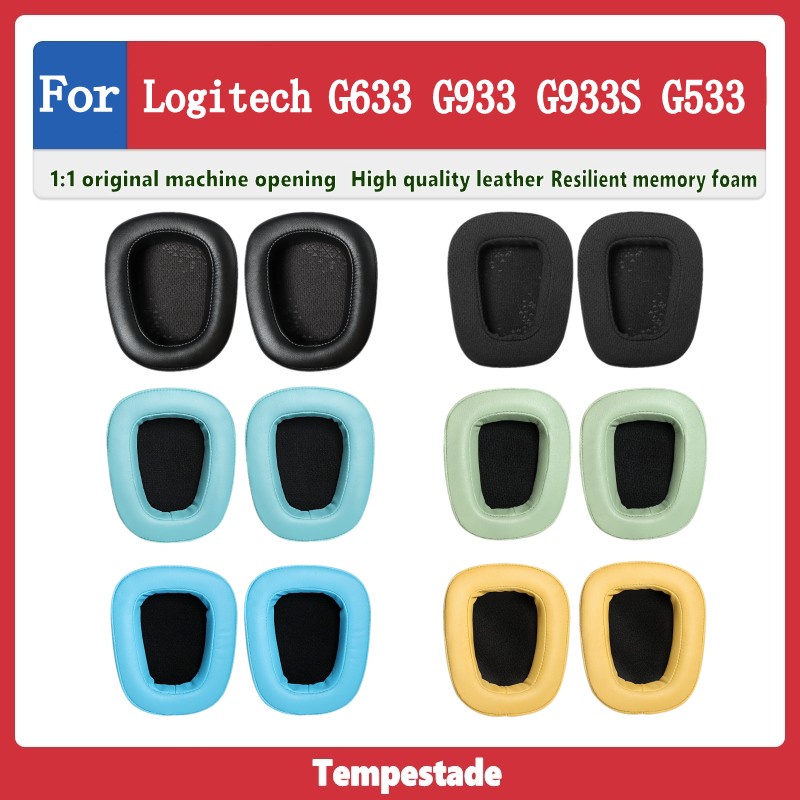Tempestade แผ่นหนังครอบหูฟัง แบบเปลี่ยน สําหรับ Logitech G633 G933 G933S G533 | Shopee Thailand
