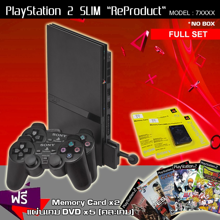 Ps2 ReProduct Sony Playstation 2 PS2 Slim 77006 Full Set | Shopee Thailand