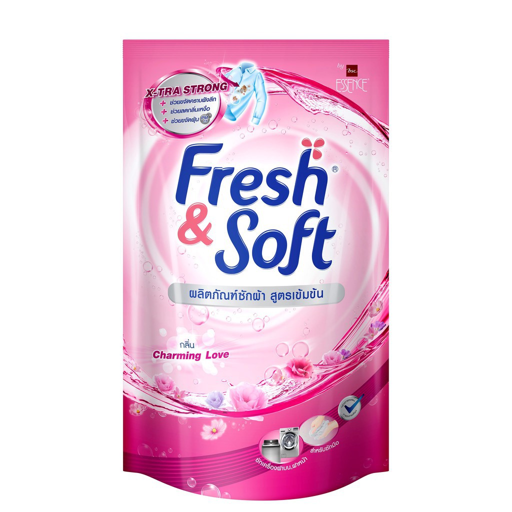 Fresh & Soft น้ำยาซักผ้า X-TRA Strong กลิ่น Charming Love 600 มล. ...