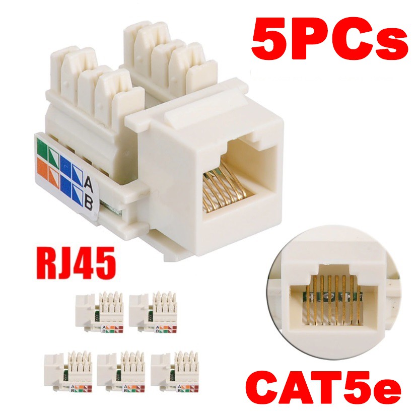 หัว RJ45 ตัวเมีย ( 5,10PCs )Connectors RJ45 CAT5e Keystone Jack ...