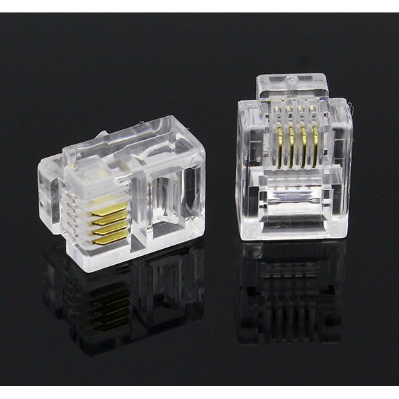 (1ชิ้น) Modular Plug แจ็ค,RJ10 Connector 4 Pin ใช้กับไมค์ Yaesu Yaesu ...